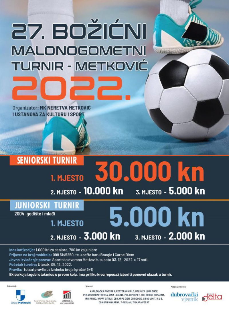 PRIJAVE U TIJEKU! Najavljujemo 27. božićni malonogometni turnir ...